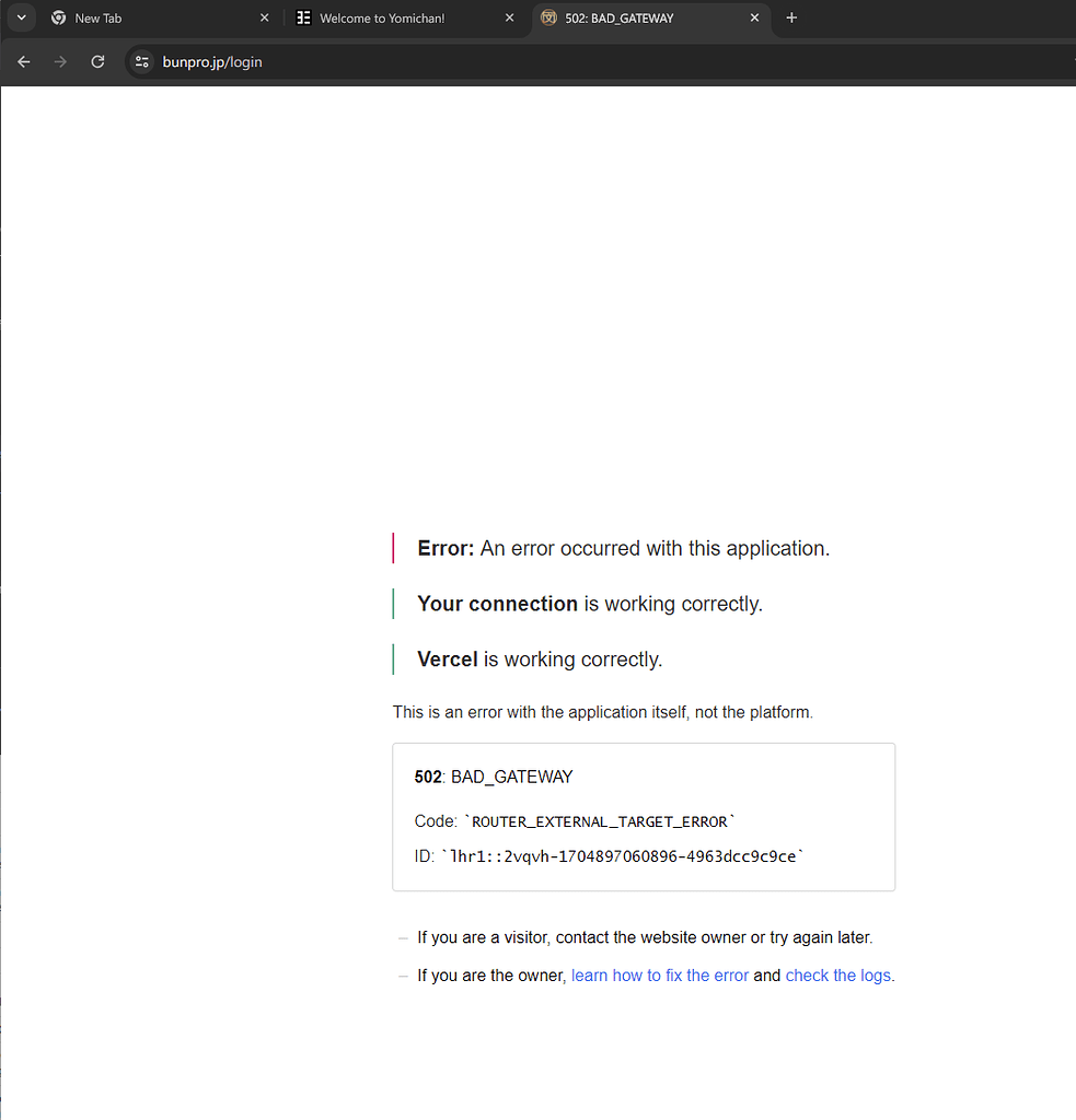 Site availability issue - Bunpro - Bunpro Community