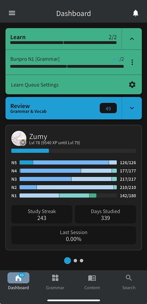 IOS App Bug with N1 Grammar Completion? - Bunpro - Bunpro Community IOS App Bug with N1 Grammar Completion? - Bunpro - Bunpro Community